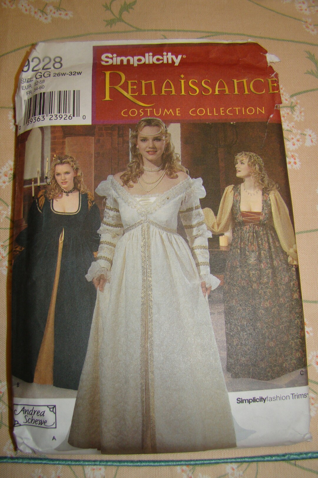 Costume Pattern Renaissance Woman Plus Size Simplicity 9228 - Etsy