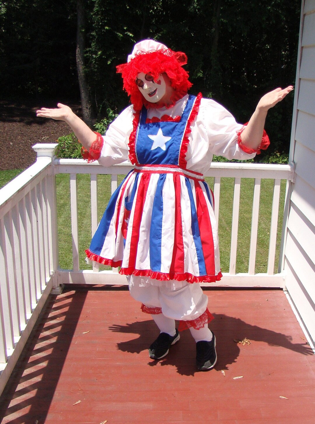 Patriotic Clown Costume Adult 2X: Red White Blue Circus Outfit - Etsy