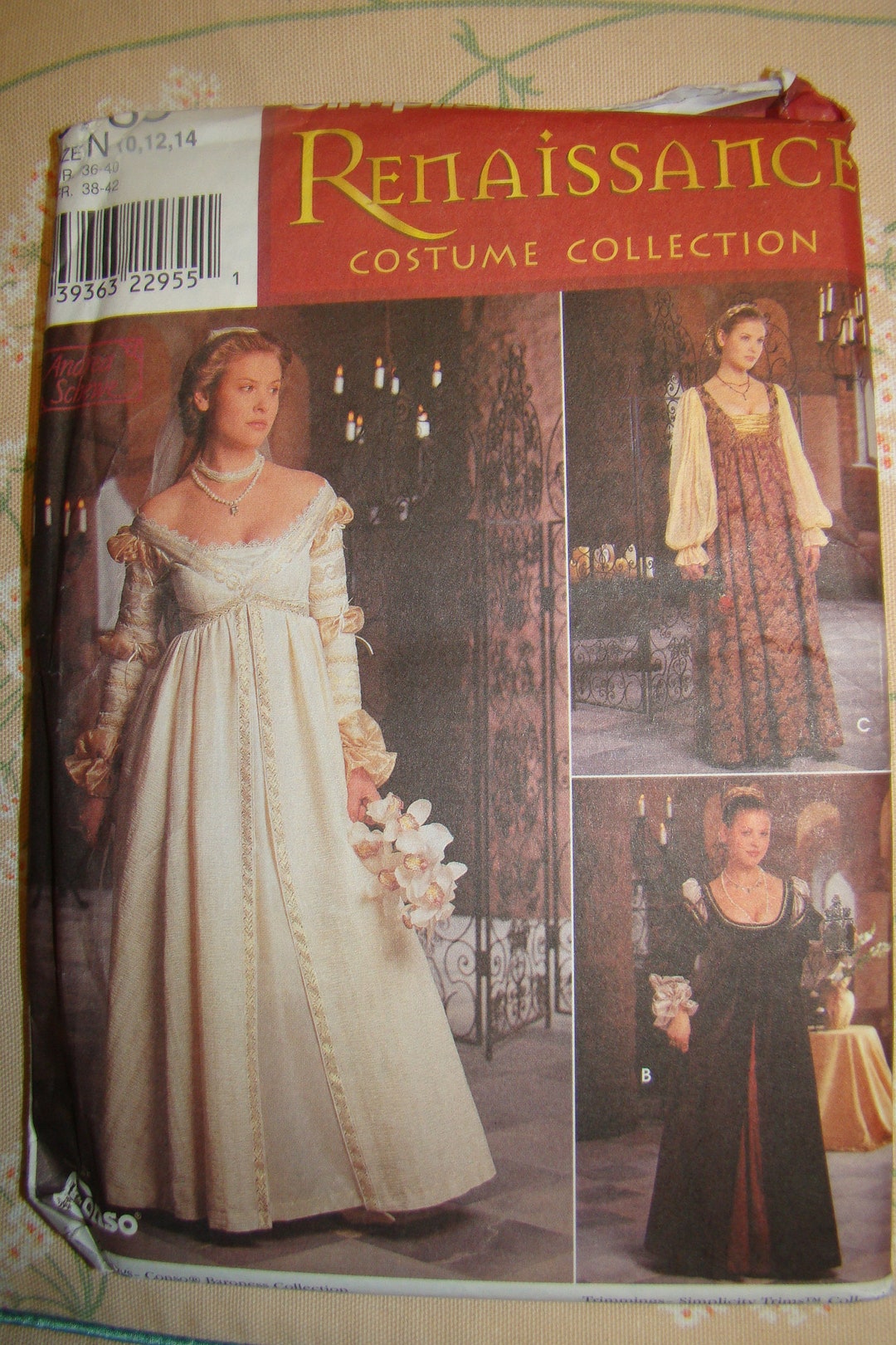 Sewing Pattern Renaissance Woman Costume Simplicity 8735 2 - Etsy