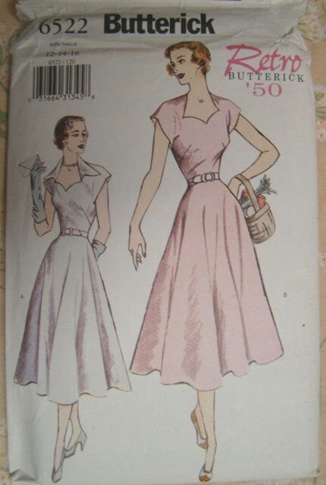 Sewing Pattern Vintage Style 1950s Woman's Dress Butterick # 6522 ...