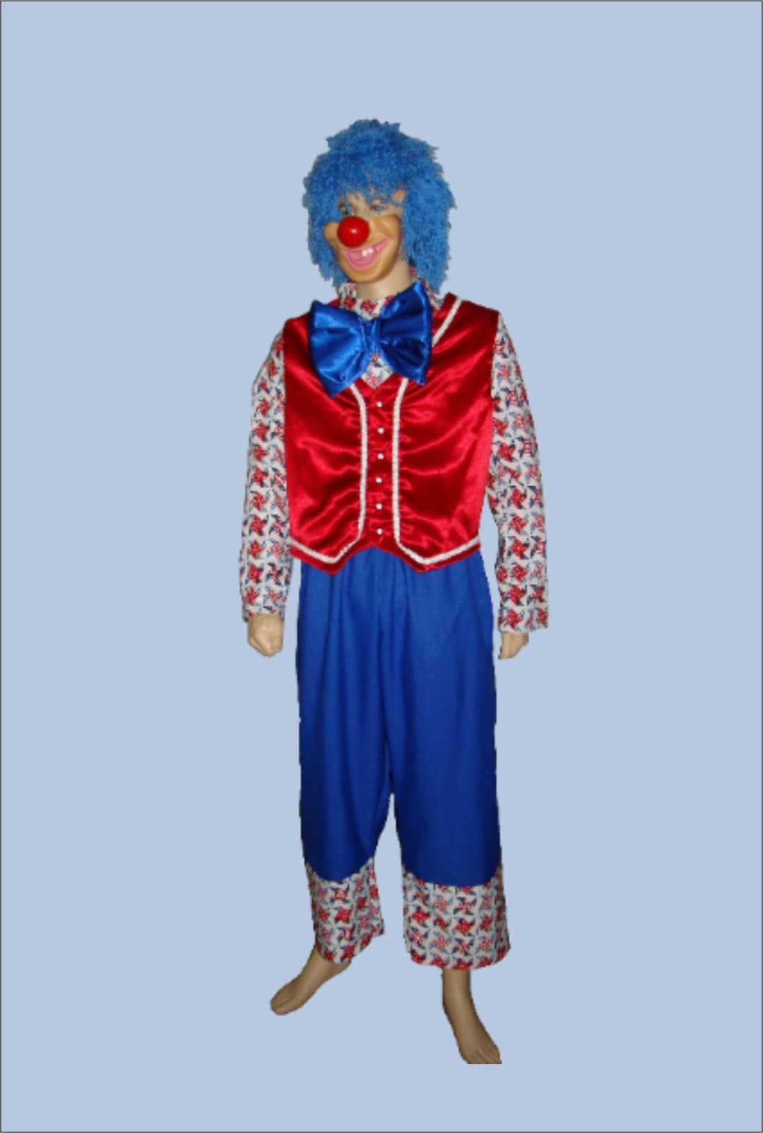 Red White & Blue Clown Costume Handmade One-of-a-kind Circus, Halloween ...
