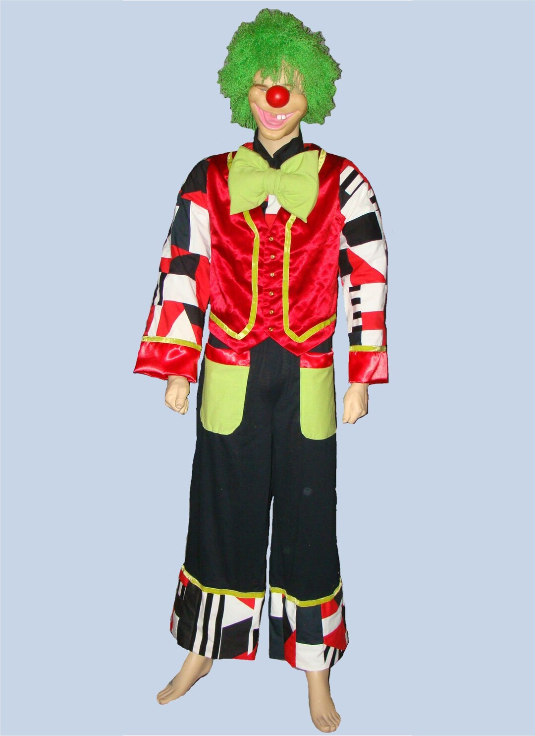 Clown Adult Patchwork Costume Handmade One-of-a-kind Circus, Halloween ...