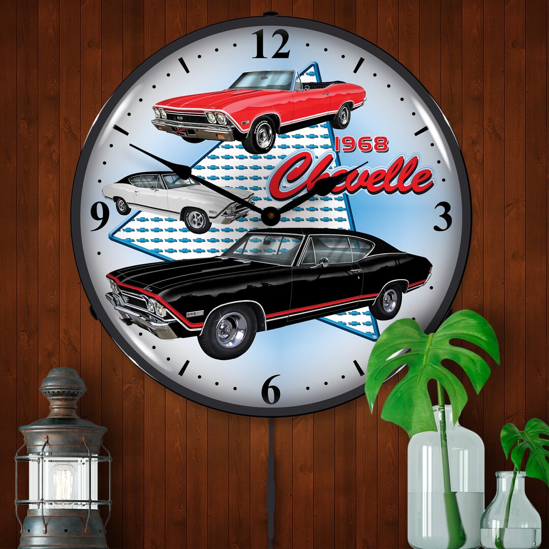 1968 Chevrolet Chevelle Lighted LED Backlit CLOCK - Etsy