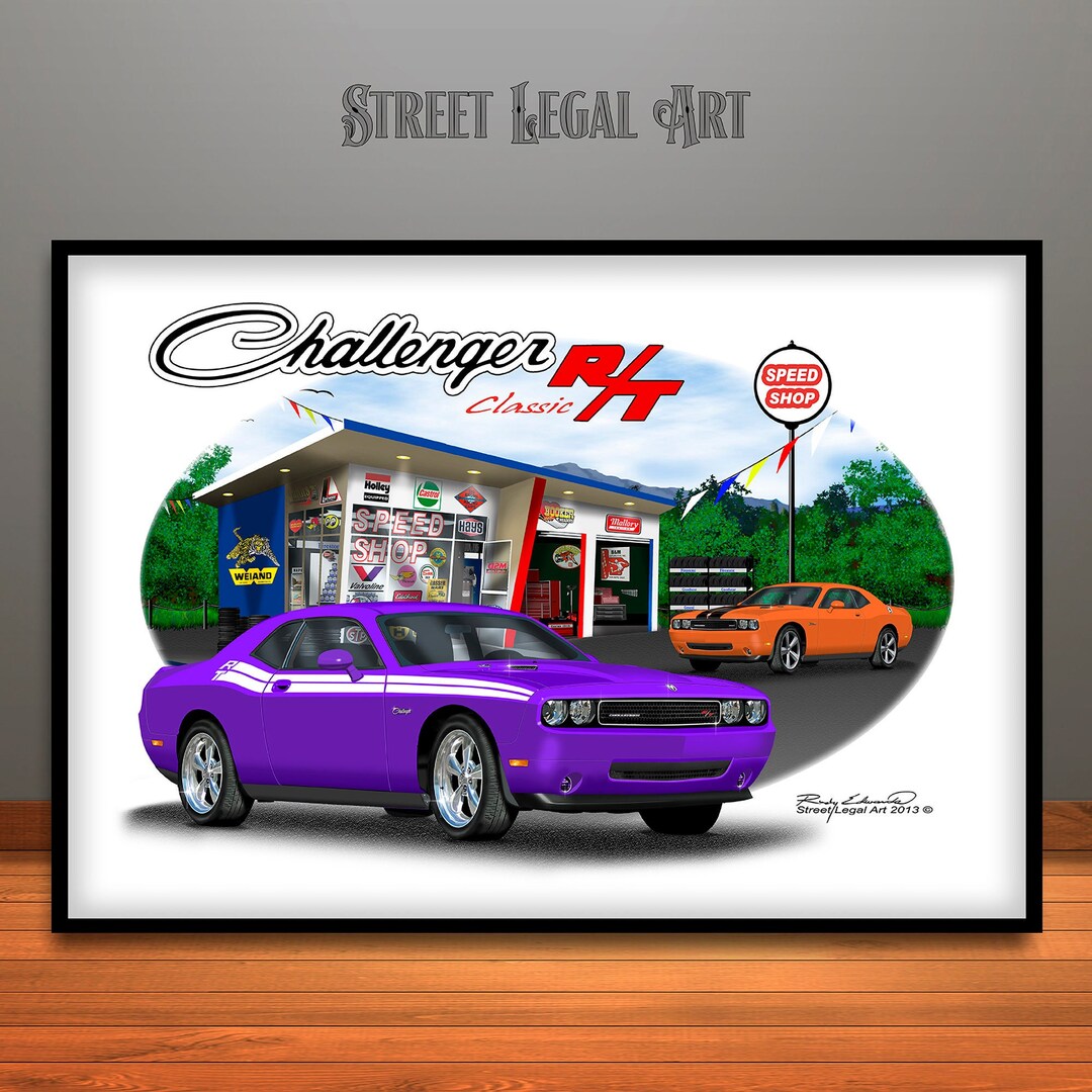 2010 Dodge Challenger Plum Crazy Muscle Car Art Print Garage - Etsy