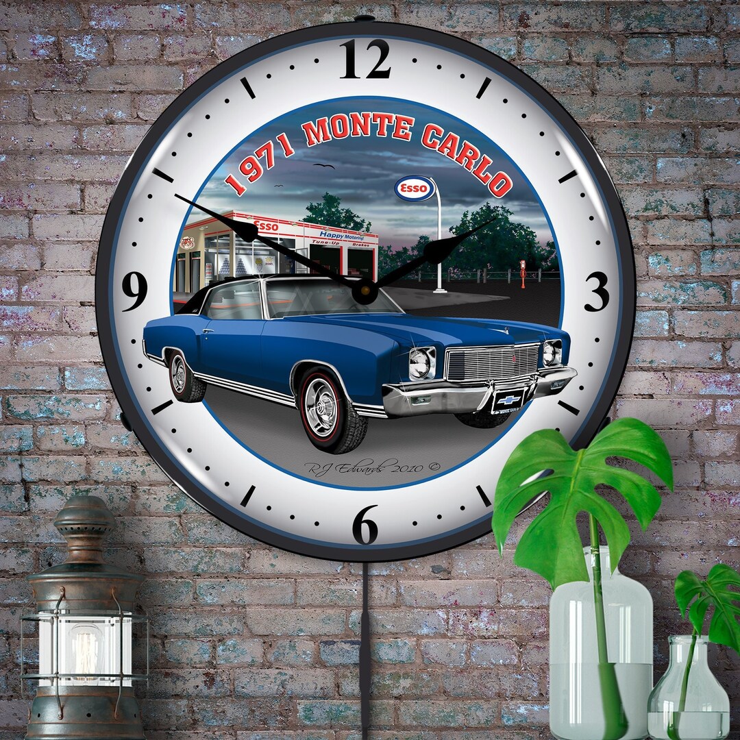 1971 Chevrolet Monte Carlo Lighted LED Backlit CLOCK - Etsy