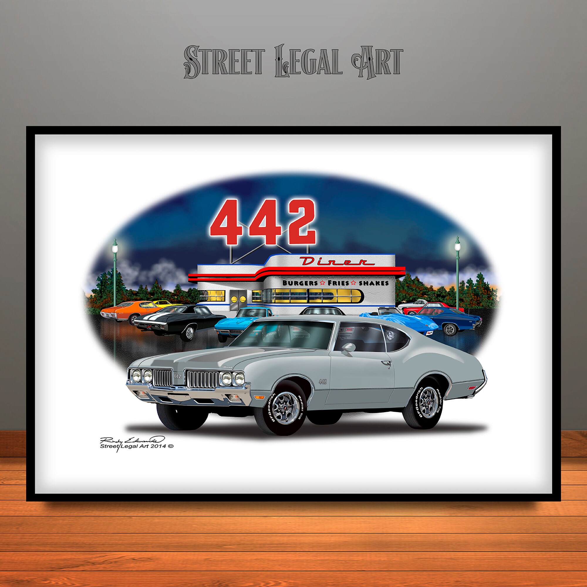 1970 Oldsmobile 442 Muscle Car Art Print, Garage Decor - Etsy