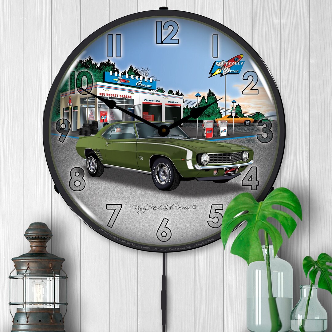 1969 Chevrolet Camaro SS Rocket Gas Lighted LED Backlit CLOCK - Etsy