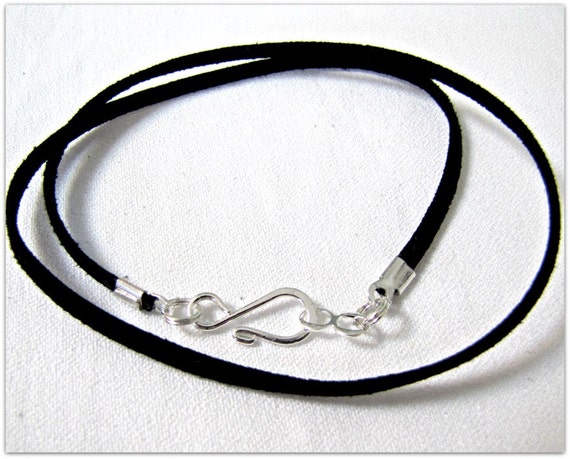 25 to 40 Inch Black Suede Necklace Cord Designer Necklace Cord Jewelry Cord Extra Long Cord Jewelry Accessory Silver Hook Clasp Etsy
