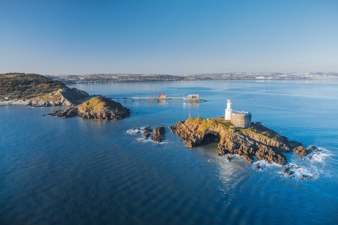 Mumbles Lighthouse Gower Print Wall Art Landscape - Etsy