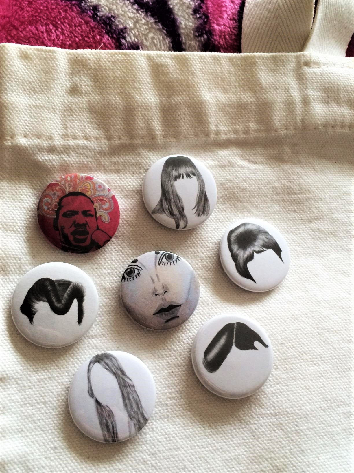 Mod Hairstyle 25mm Pin Badge - Etsy