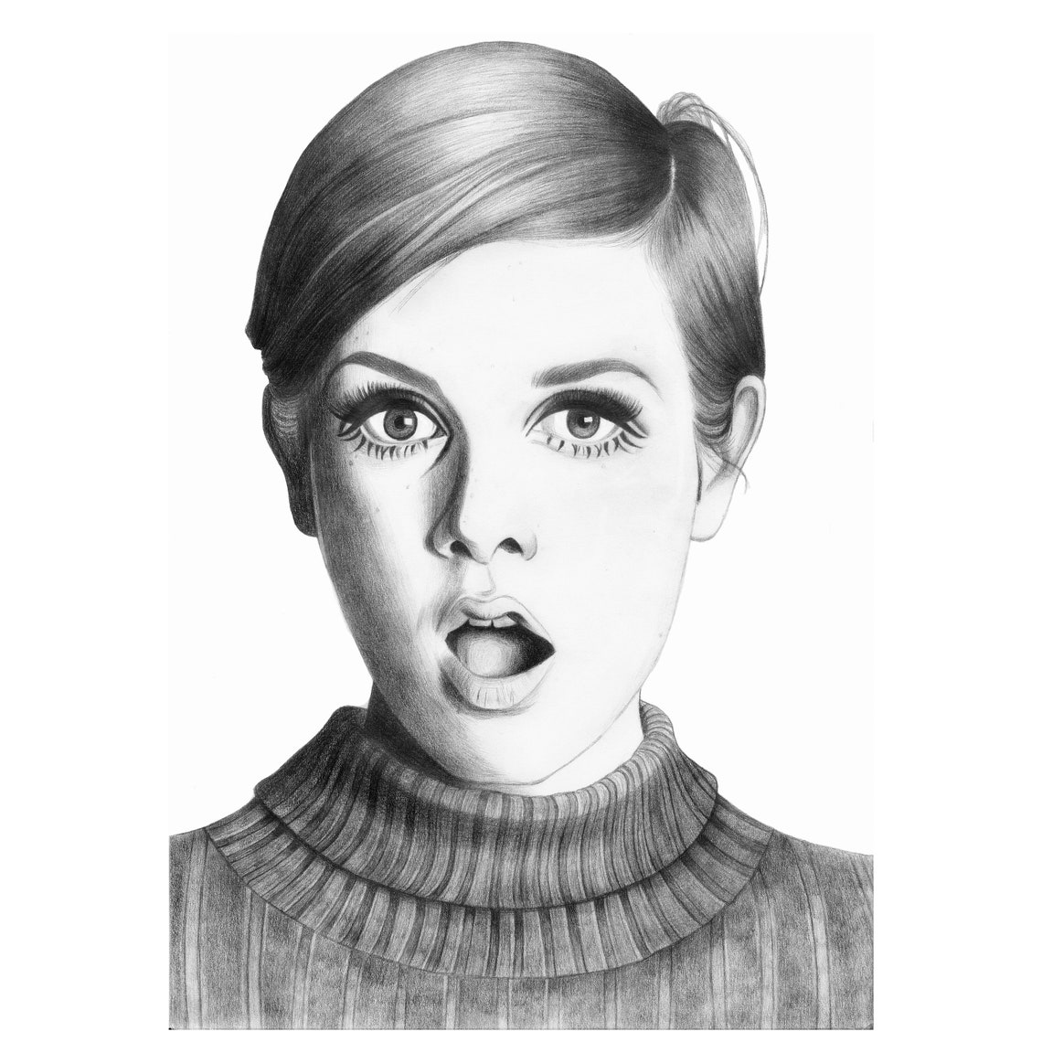 Twiggy Illustration A4 Art Print - Etsy