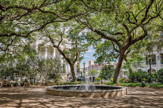 Savanna Georgia Photo Johnson Square Fountain Historic - Etsy