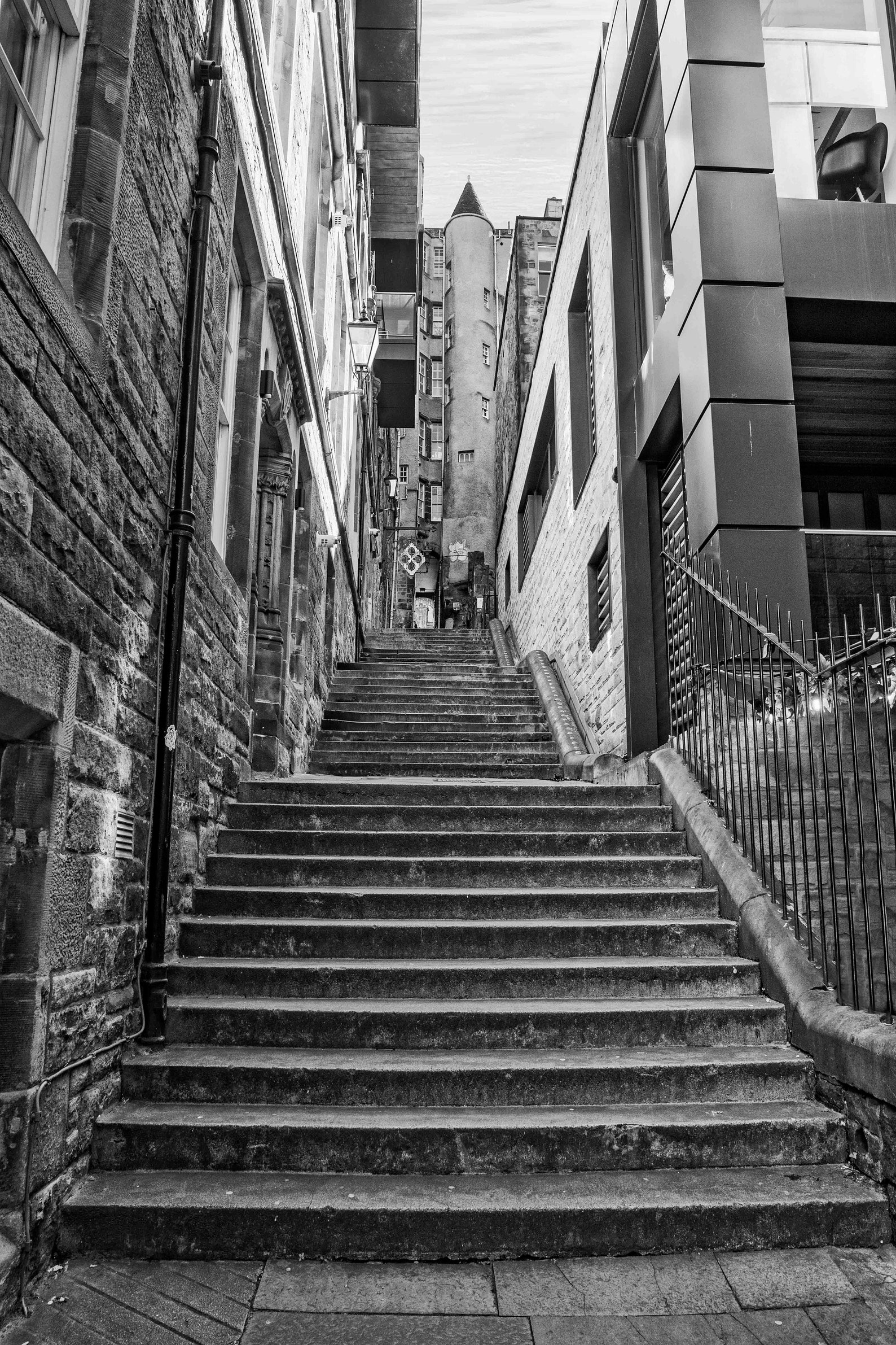 Edinburgh Scotland Photo, Travel Print, Black and White, Staircase, Old ...