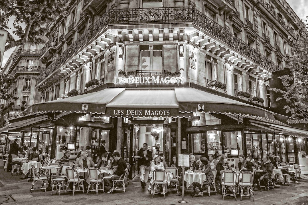 Paris Photography, Les Deux Magots, Cafe, Restaurant, Paris Wall Decor ...