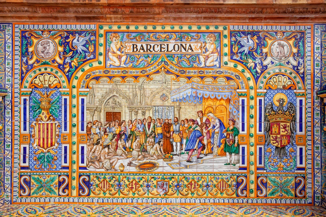 Spanish Tile Photo, Tile Photograph, Seville Spain Art, Wall Art, Cadiz ...