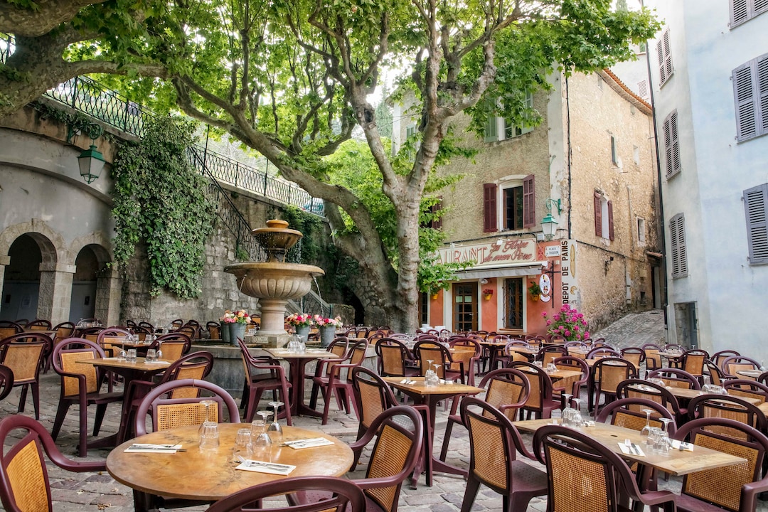 Provence Photograph, Village of Fayence, Cafe Tables, Provence Wall Art ...