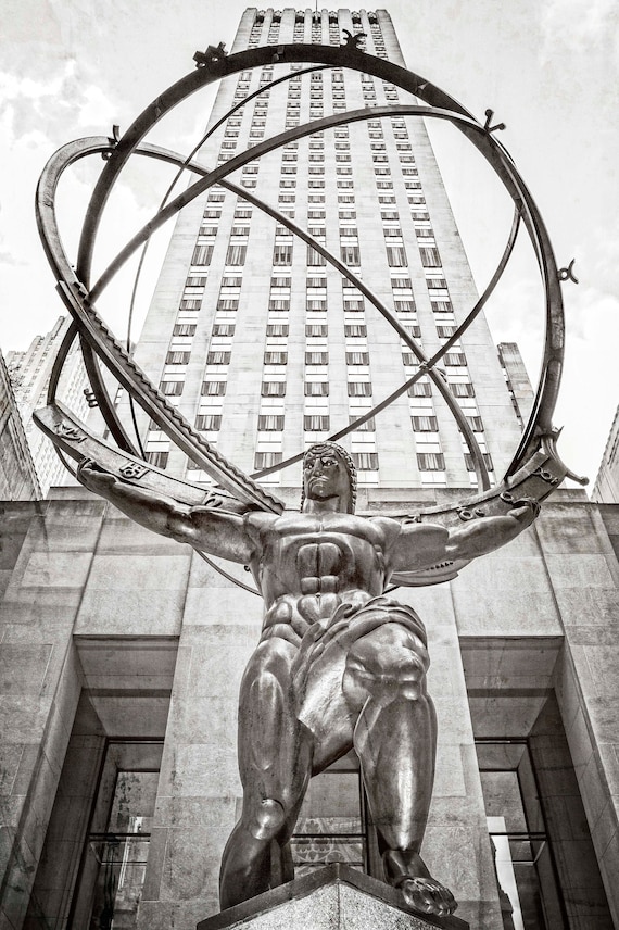 New York City Photograph Atlas Statue New York Wall Decor | Etsy