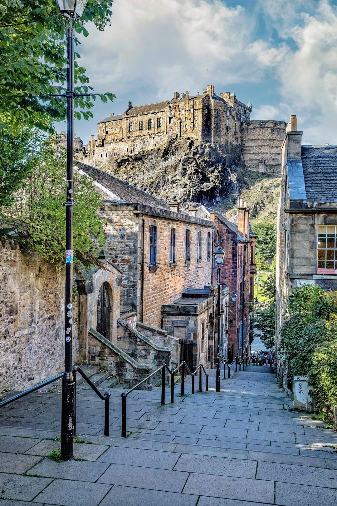 Edinburgh Castle Print, Vennel Steps, Grassmarket, Scottish ...