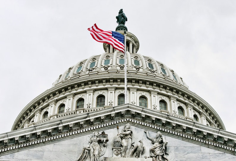US Capitol Building, American Flag, Washington DC, Photography ...