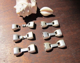 5pcs Antique Silver Double Holes Open Hook Clasp Findings for - Etsy