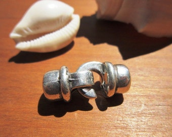 5pcs Open Hook Clasp Antique Silver 4mm Open Hooks Round Leather ...