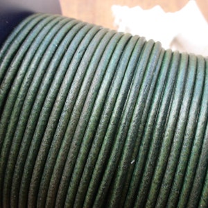 BIG SALE !! 10 Yard / Meter 2mm Dark Green First Quality Leather Cord ...