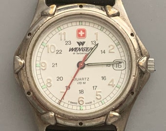 Wenger SAK Design Swiss Army Style 1990s Gold Quartz Watch - Gold Bezel ...