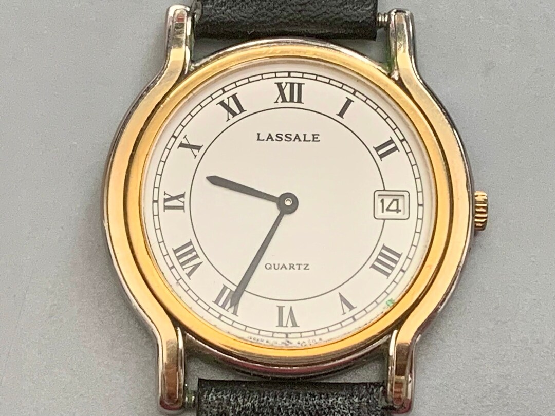 Extremely Attractive MENS SEIKO LASSALE Vintage Watch, Gold Plate, Roman Numerals, Date Window ...