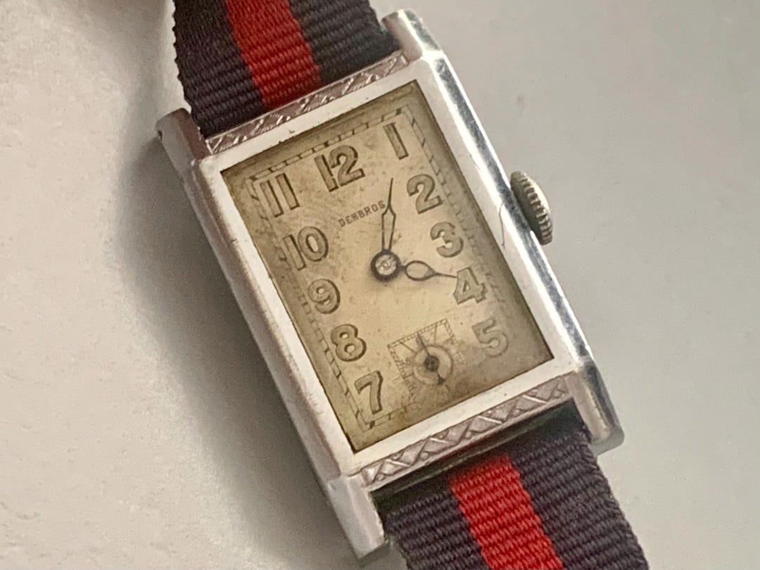 MENS SWISS DENBROS Rectangular Vintage Watch, Sub Second Hand, Eco ...