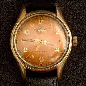 MENS BENRUS WATCH Automatic Tropical Dial 1950s Swiss 17 Jewels, Click ...