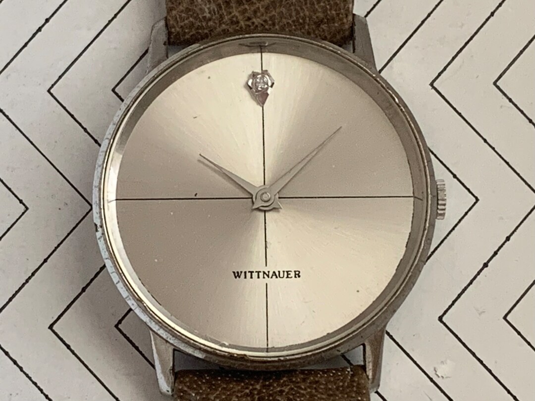 Vintage Swiss Wittnauer Diamond Watch Silvery Dial 17 Jewels Manual ...