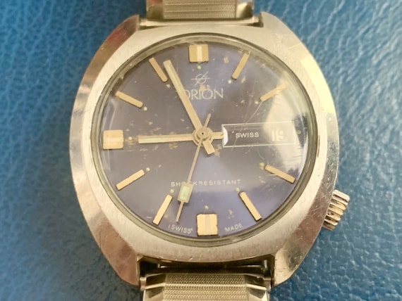 RARE ORION Watch, Blue Dial Watch,Date Window Watch, … - Gem
