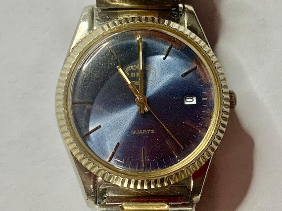 Vintage Brut Blue Dial Quartz Gents Watch: Two-Tone P… - Gem