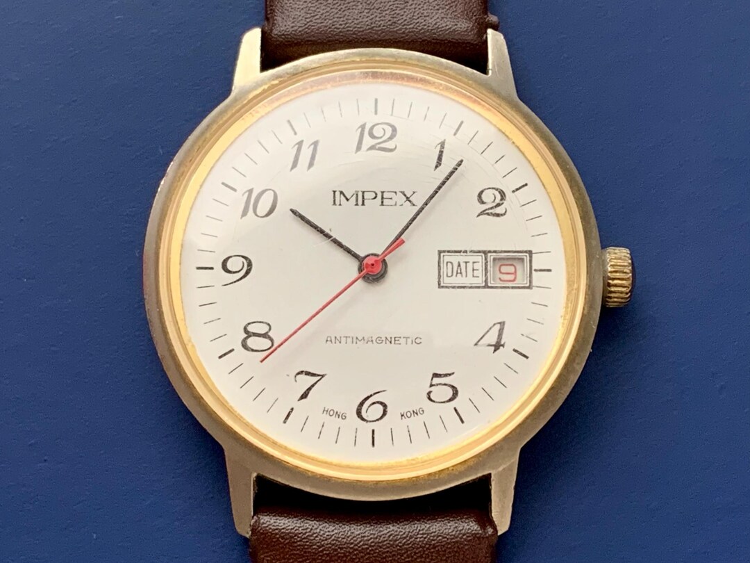 MENS IMPEX RARE Vintage Watch | Easy to Read | Date Window | Red Sweep ...