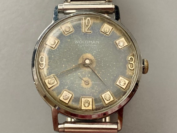 MENS SWISS WOLDMAN Watch, Slate Grey Dial, Diamond Di… - Gem