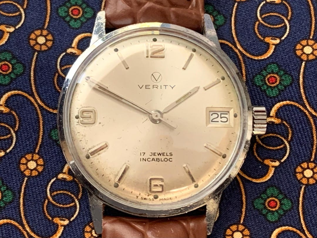 VERITY MENS SWISS High Grade 17 Jewels Manual Wind up Vintage Watch ...