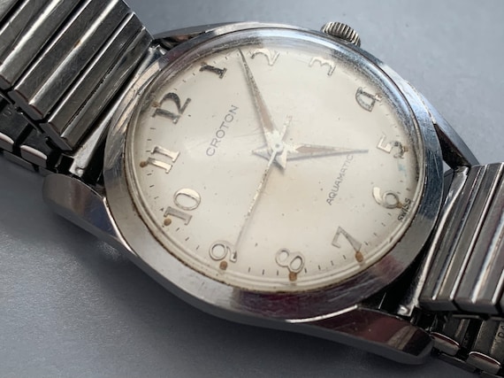 MENS CROTON AQUAMATIC Vintage Swiss Watch 17 Jewels, … - Gem