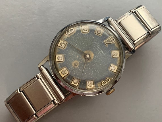 MENS SWISS WOLDMAN Watch, Slate Grey Dial, Diamond Di… - Gem