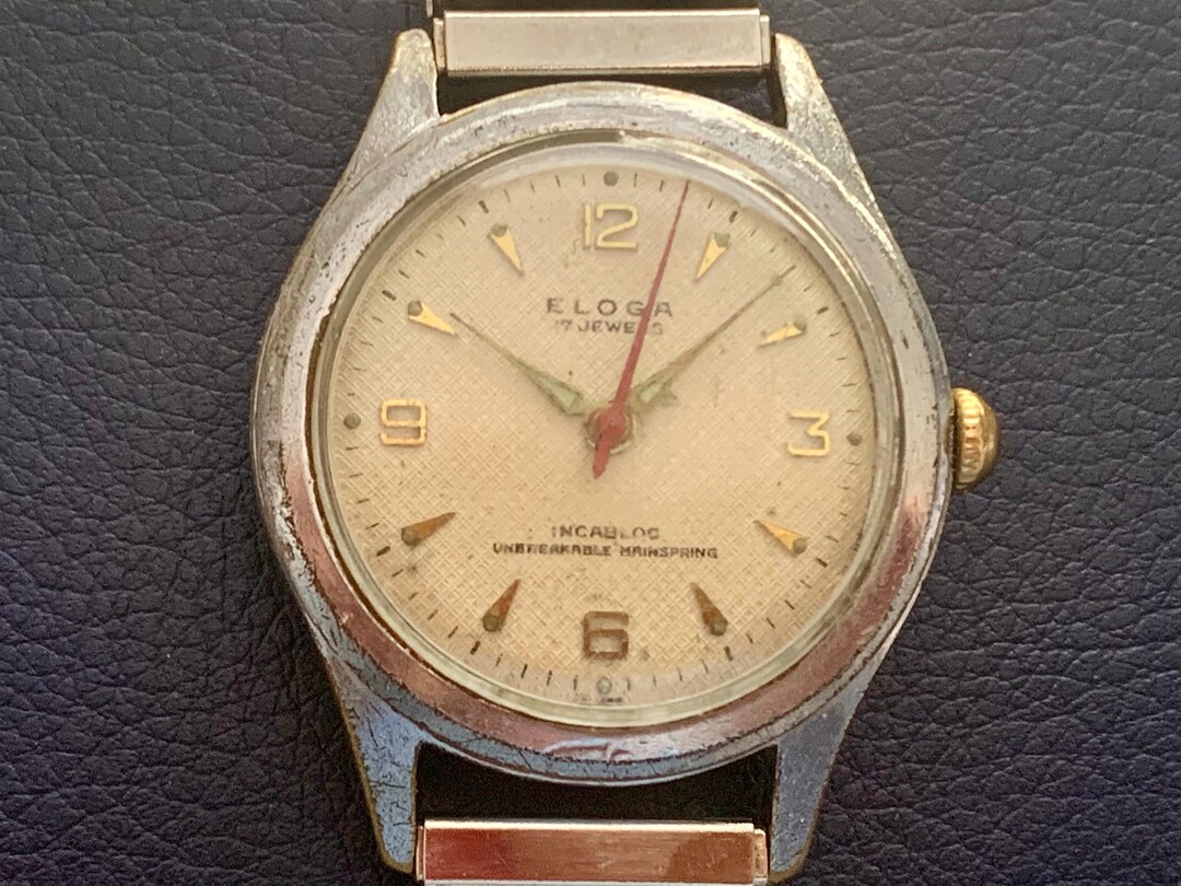 Bold MENS SWISS Eloga WWII 17 Jewels Vintage Military Field Watch ...