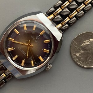 MENS SWISS OLMA Watch, Cushion Case, Ombre Dial Golden Markers, Caliber ...