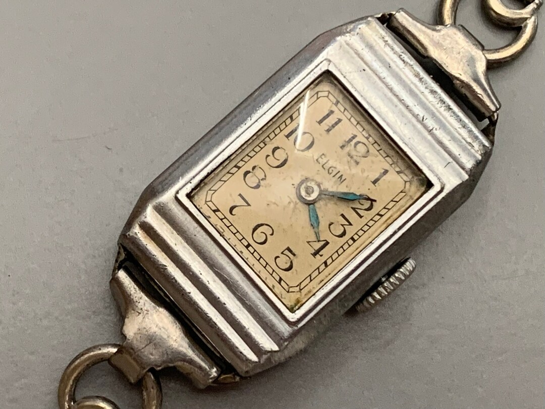 ELGIN WOMENS WATCH Art Deco Vintage Wind Up, Original Band, 1920s-1930s ...