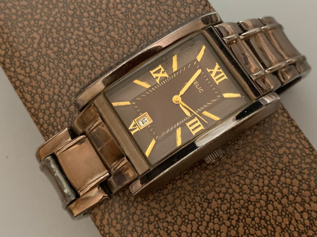 MENS RELIC RECTANGULAR Watch, Date Window Watch, Bold Vintage Watch ...