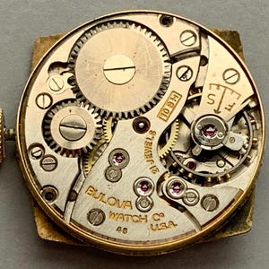 Vintage Bulova Minuteman Watch: 1940s Art Deco 10K Gold Filled, 21 ...