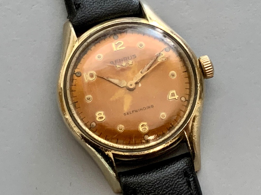 MENS BENRUS AUTOMATIC 3-star Self Winding Watch, Tropical Salmon Dial ...