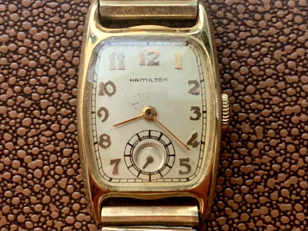 Awesome HAMILTON BOULTON Mens Art Deco Rectangular 14k Gold Filled, 19 ...