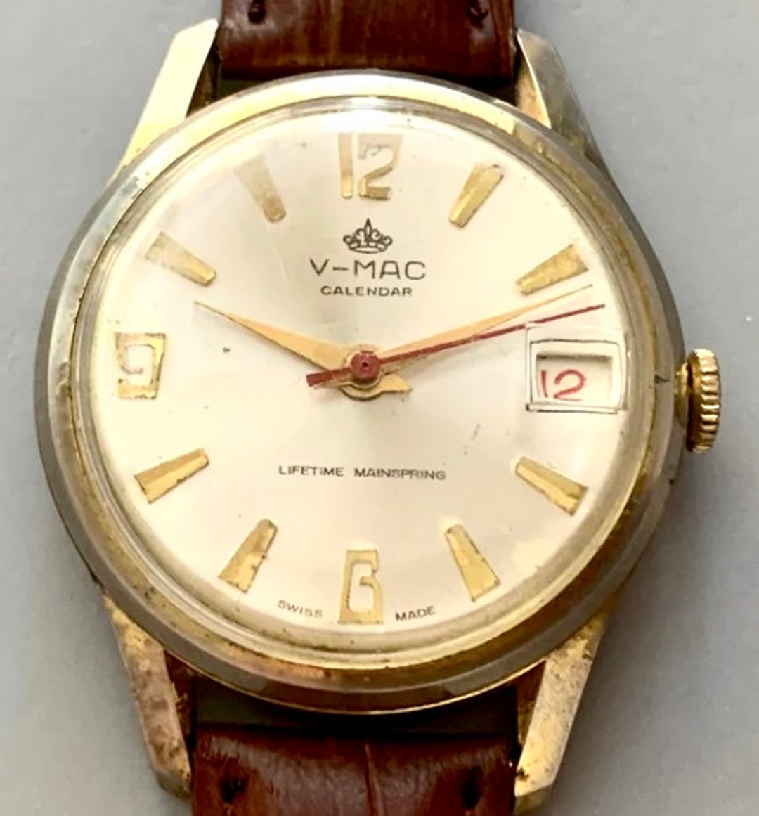 Vintage Vmac Mens Watch Rare Runs Well Edward A Waldman Movement ...
