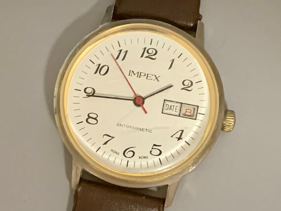 Mens RARE Vintage Watch IMPEX Sweep Second Hand Date … - Gem