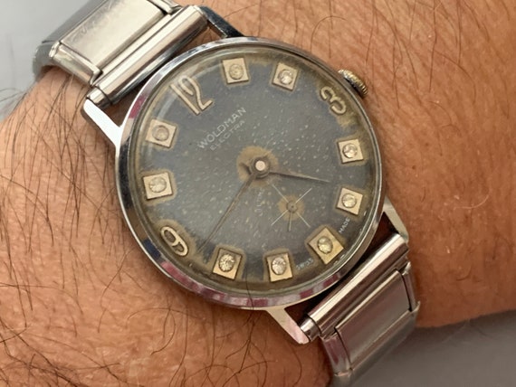 MENS SWISS WOLDMAN Watch, Slate Grey Dial, Diamond Di… - Gem
