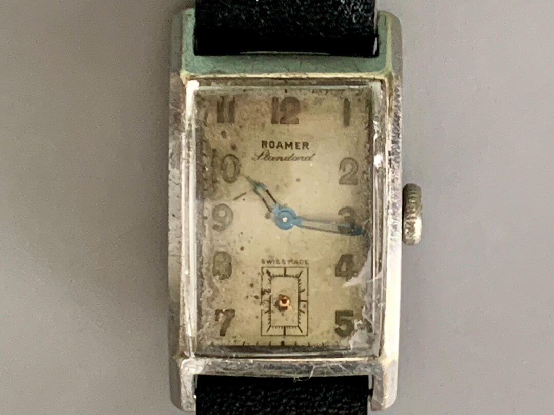 Rare MENS SWISS ROAMER Standard Art Deco Rectangular Watch, 15 Jewels ...