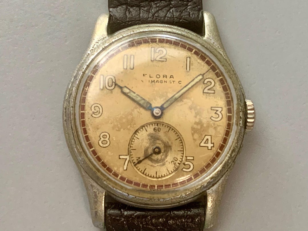 SWISS WWII MILITARY Mens Vintage Watch Paul Jobin Flora, 2 Tone Dial ...